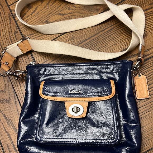 Coach | Bags | Coach Crossbody Small Purse Dark Blue | Poshmark